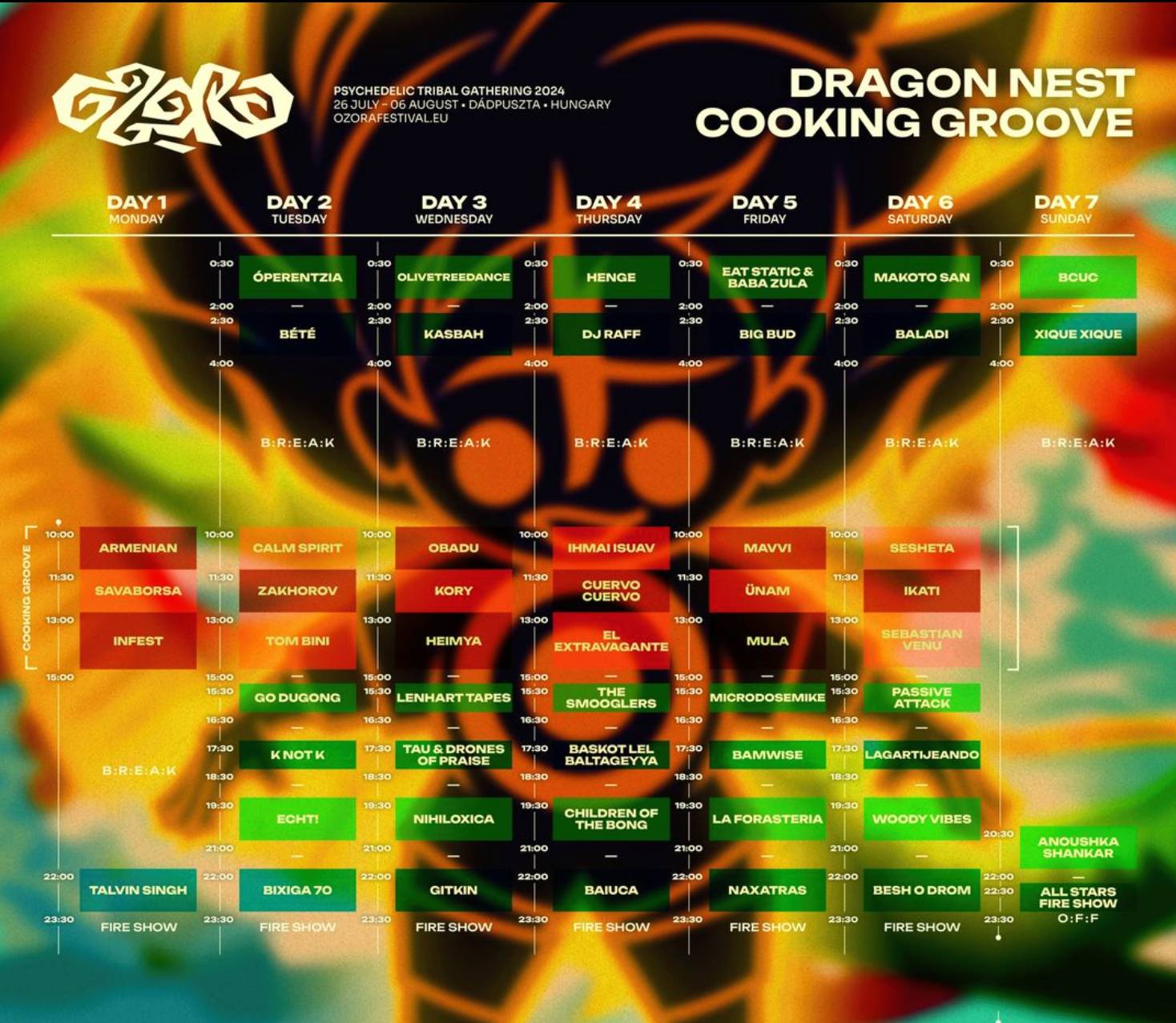 [festival] Ozora 2024 (Hungary) - DRAGON NEST - COOKING GROOVE